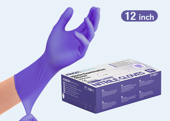 12''Chemotherapy Resistant Extended Cuff Nitrile Gloves(Purple/Blue ...